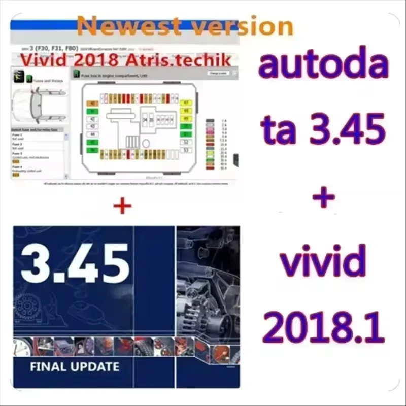 2026 New AutoData latest 3.45 Car Software + Vivid Workshop Data Atris ...