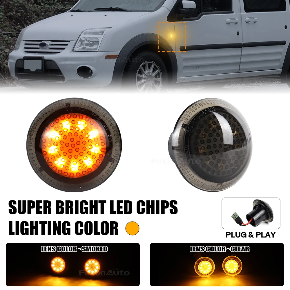 2pcs Front Fender LED Parking Lamp Side Marker Lights Turn Signal ...