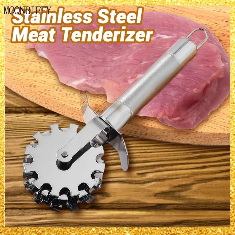 Meat Tenderizer Handheld Stainless Steel 5 Wheel Rolling Loose Meat