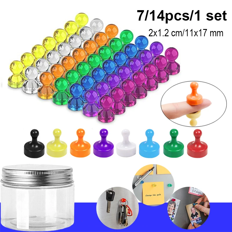 1-set-7-14pcs-Push-pin-Office-thumbtack-Strong-Neodymium-Magnets-Cones ...