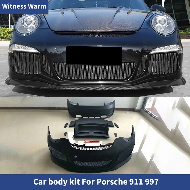911 997 Modification 991 991.1 Gt3 Style Car Body Kit Front Bumper Lip Rear Bumper Diffuser Rear ...