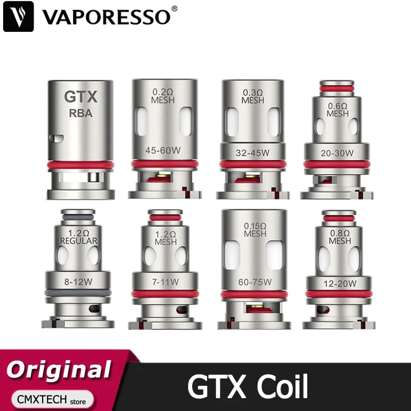 Vaporesso GTX Coil 0.2ohm 0.3ohm 0.6ohm 0.8ohm 1.2ohm Vaporizer GTX RBA ...