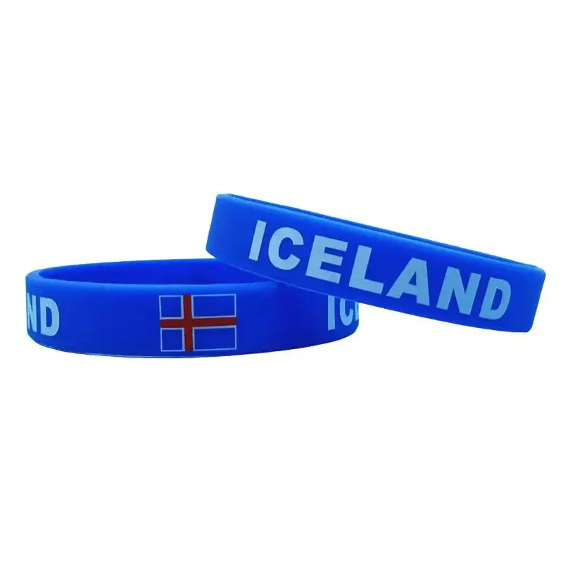2pcs Iceland Flag Bracelet Country Silicone Wristband Men Women Rubber ...