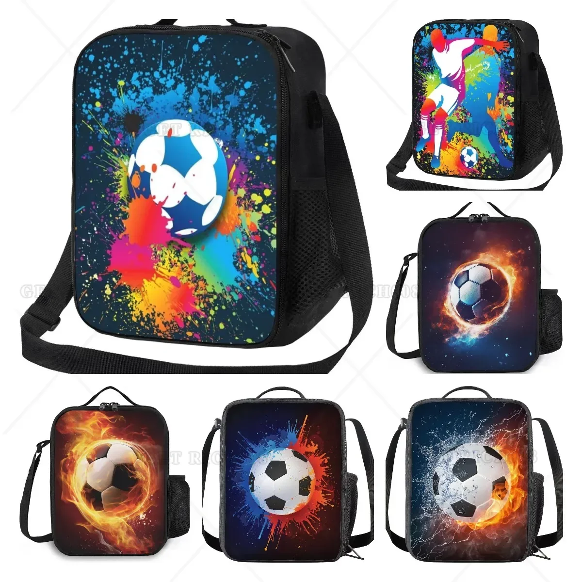 Kids-Lunch-Box-Sport-Soccer-Lunch-Bag-with-Shoulder-Strap-School-Bento ...