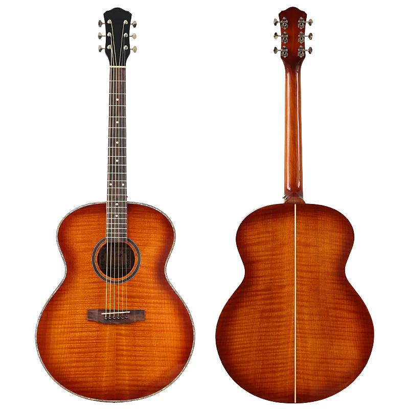 42-Inch-Jumbo-Body-Acoustic-Guitar-6-String-Flame-Oak-Jumbo-Guitar-High ...
