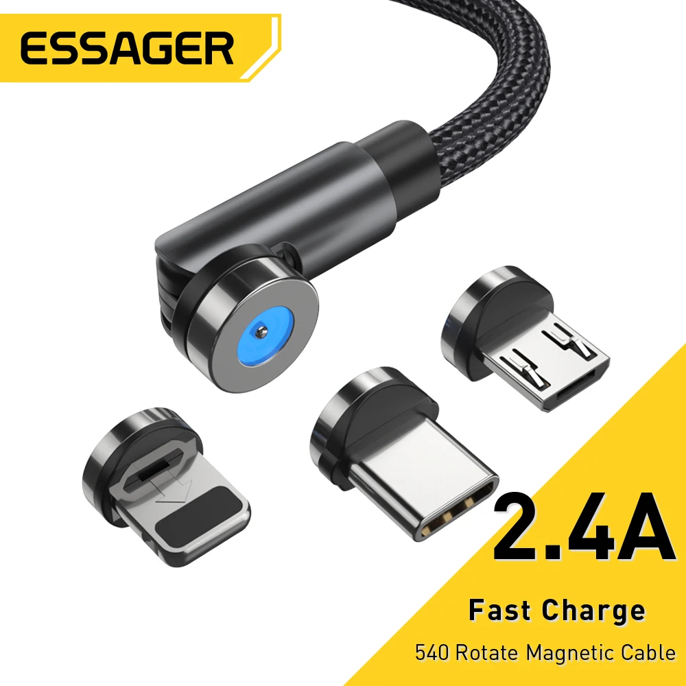 540 Rotate Magnetic Cable Micro Usb Type C Phone Cable For Iphone 12 ...