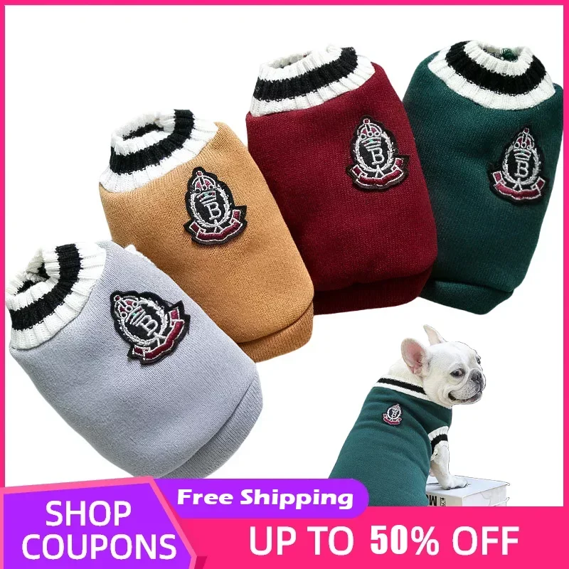 College-Style-Cat-Dog-Sweater-Winter-Warm-Dog-Clothes-for-Small-Medium ...