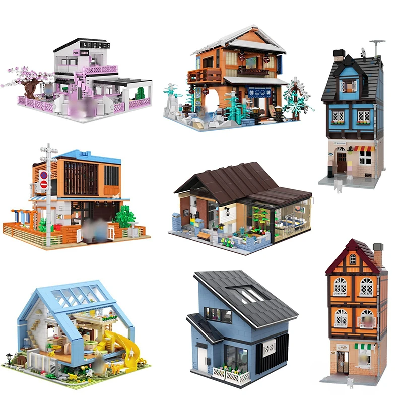Creative-Expert-Modular-Buildings-City-Street-Scene-MOC-Coffee-Shop ...
