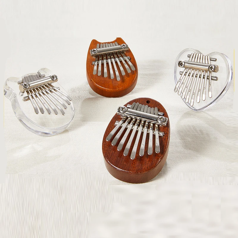8 Key Mini Kalimba Thumb Piano Wooden/acrylic Small Wearable Musical ...