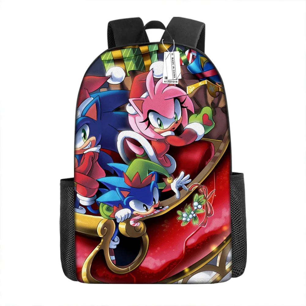 New Cartoon School Bag Sonic The Hedgehog Knuckles Tails Shadow Amy ...