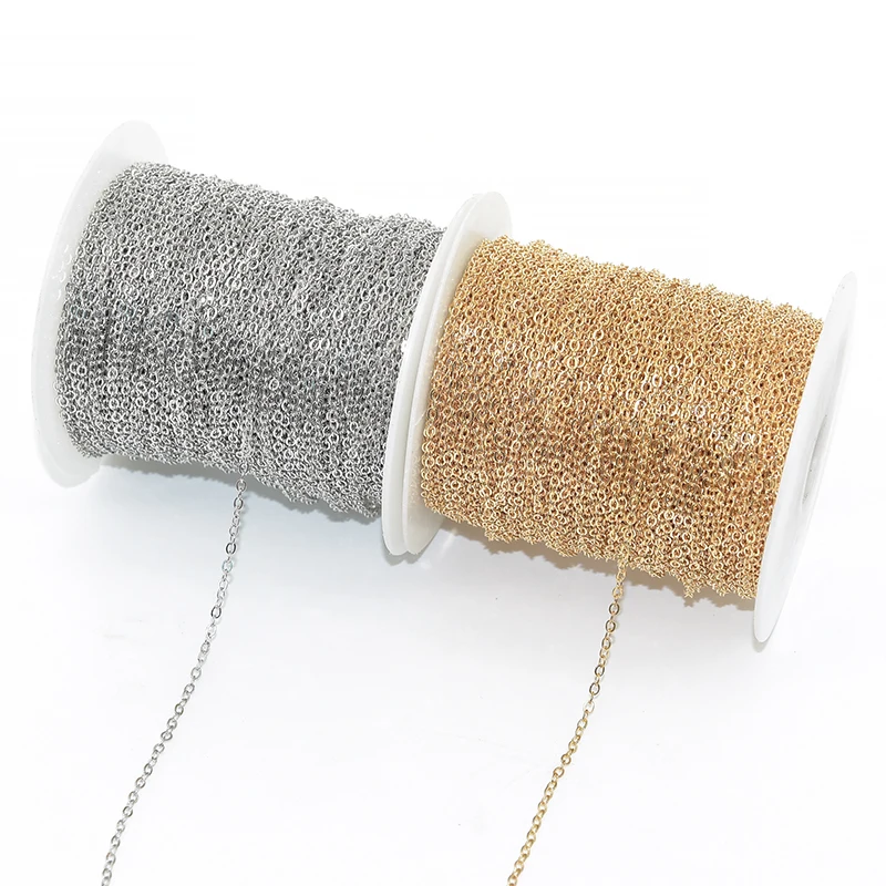 1-Meter-Necklace-Chains-Golden-Copper-Clad-Iron-Cross-Chains-Link-Cable ...