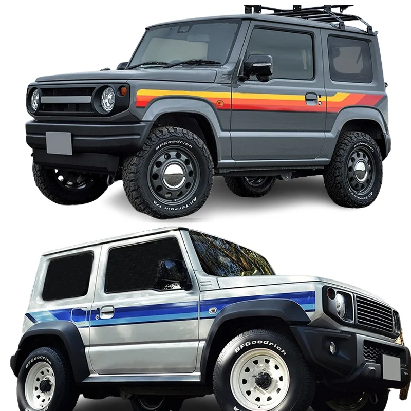 Car Waist Line Sticker Stripe Modified Orange Red Blue Vinyl Graphics ...