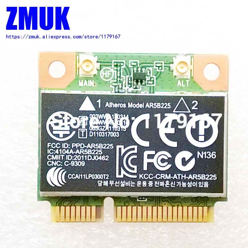 Atheros 9485GN 802.11BGN 1x1 WiFi AND 3012 Bluetooth 4.0 Adapter Card ...