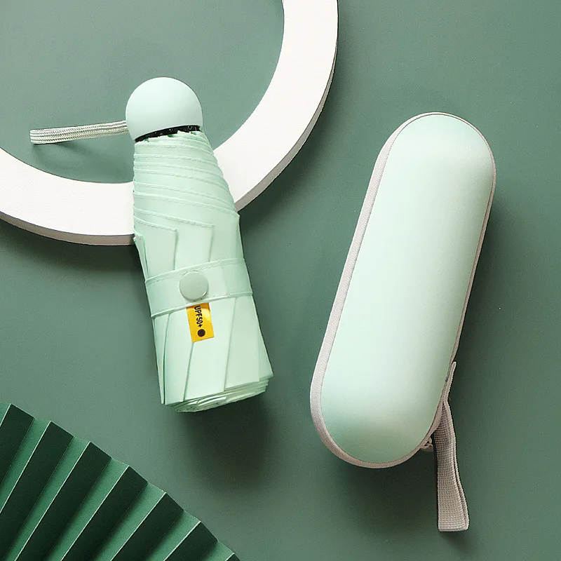 6 Ribs 8Ribs Mini Sun Umbrella Portable Pocket Capsule Thicken Umbrella ...