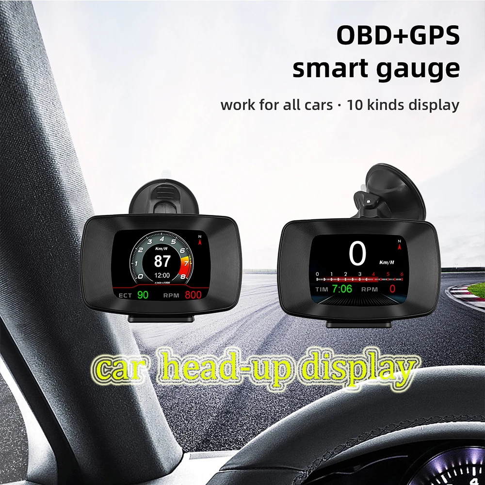 Carro-hud-obd-gps-display-veloc-metro-press-o-de-leo-ar-combust-vel ...