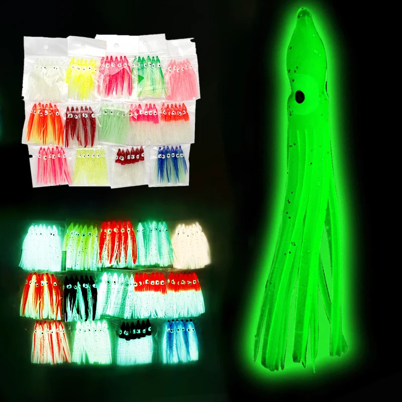 5Pcs-Soft-Luminous-Octopus-Squid-Skirts-Lure-5-12cm-Silicone-Tuna ...