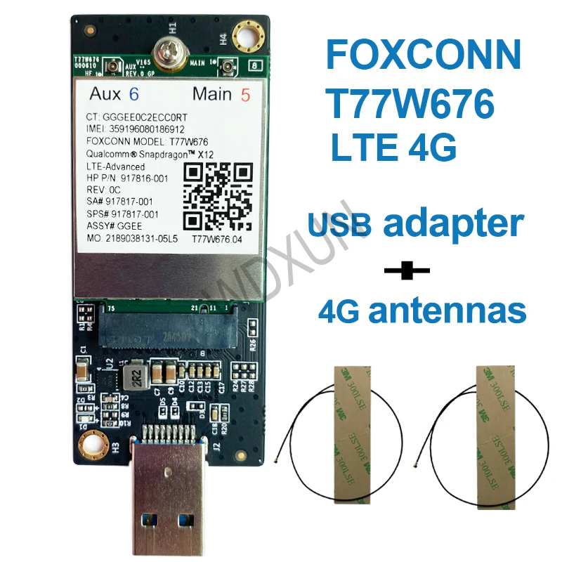 USB 4G LTE Module lt4220 X12 LTE T77W676 917817-100 4G WWAN M.2 450Mbps ...