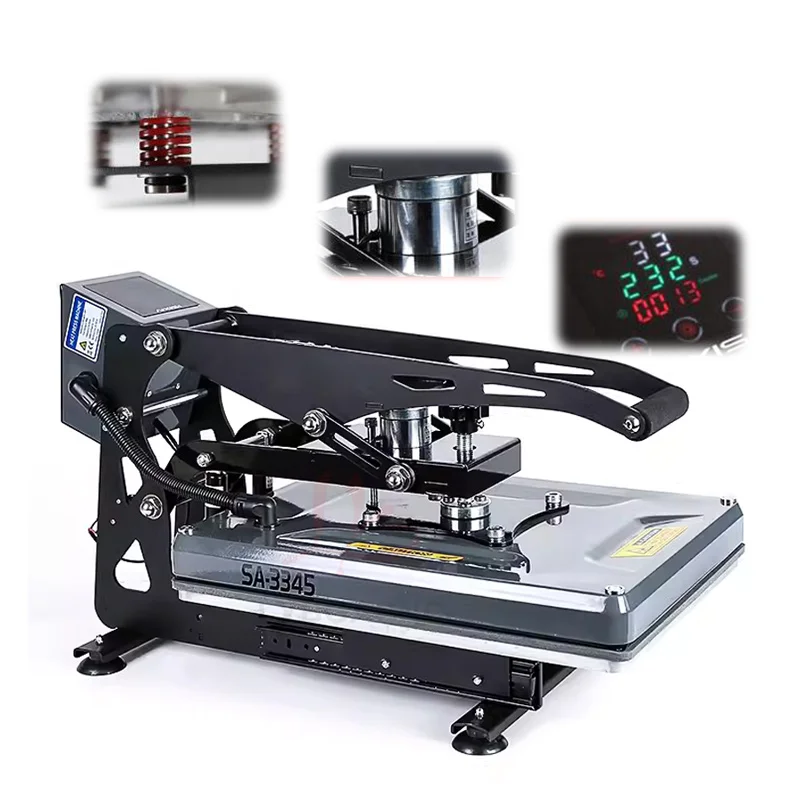 Semi-Automatic-Heat-Press-Transfer-Machine-T-Shirt-Hot-Stamping-Machine ...