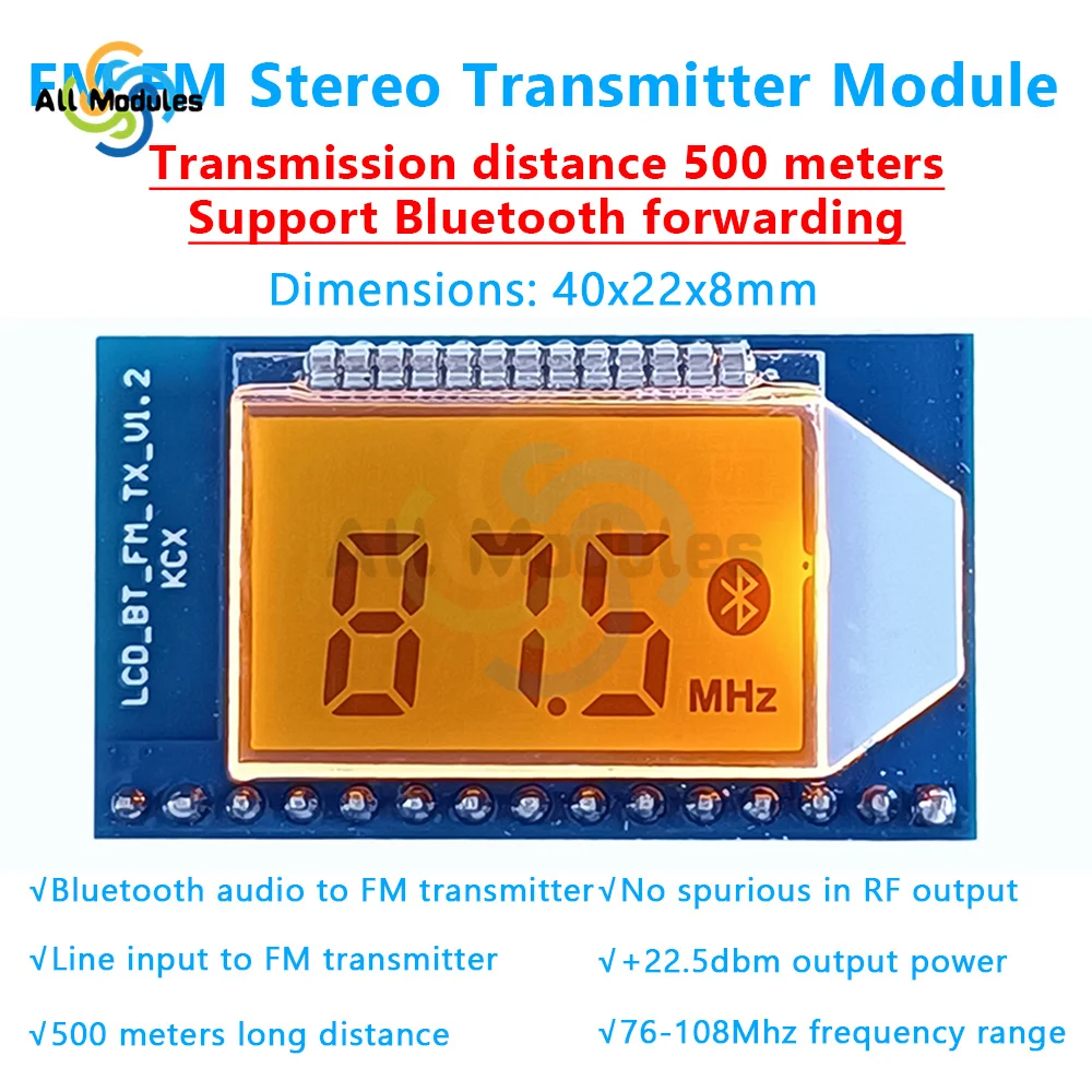 FM Stereo Audio Transmitter Circuit Board Module Bluetooth Forwarding ...