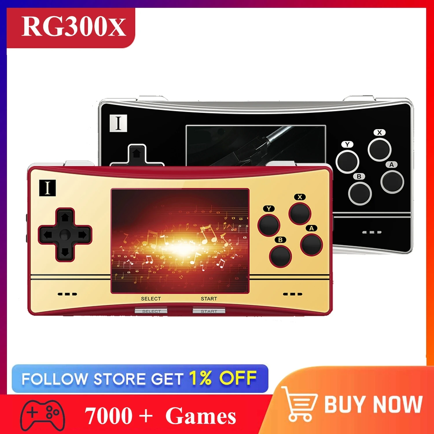 Anbernic RG300X 3.0'' IPS Retro Video Game Console Support PS1 GBA GBC 5000+ Games Opendingux ...