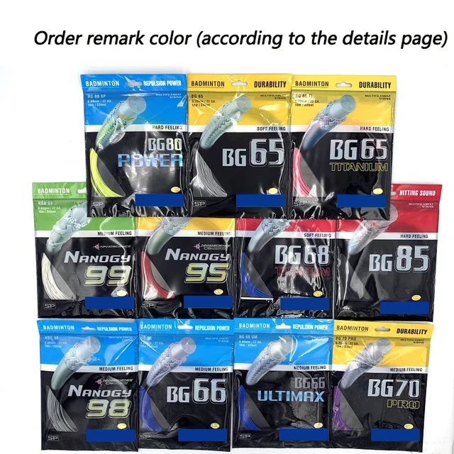 Yy Badminton Racket Line Bg65 66 80 95 98 Durable Training Ball Line ...