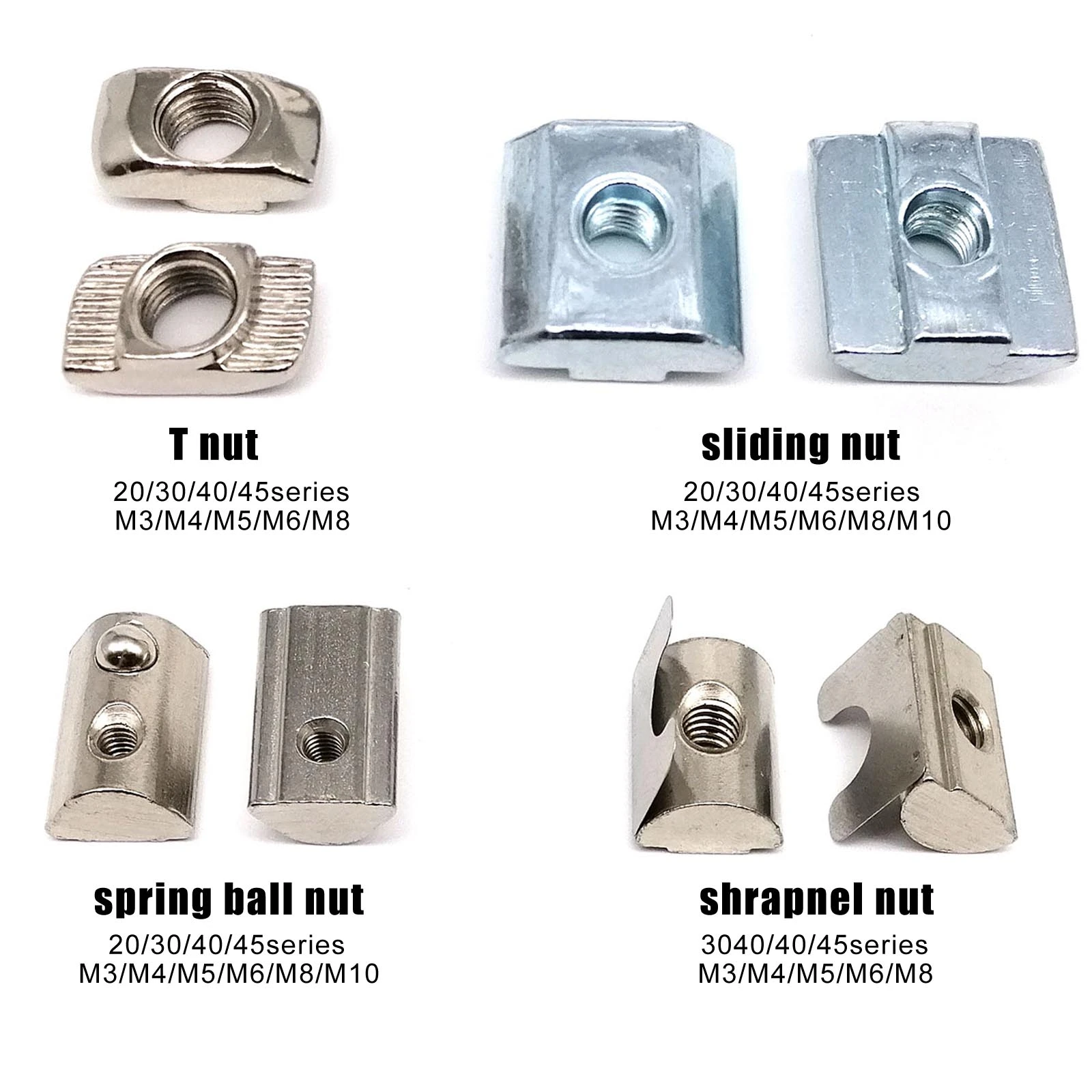 Aluminum M6 Sliding Nut Block | Aluminum Sliding Nut Hammer | Sliding Nut M4 Slot 8 - Nuts ...