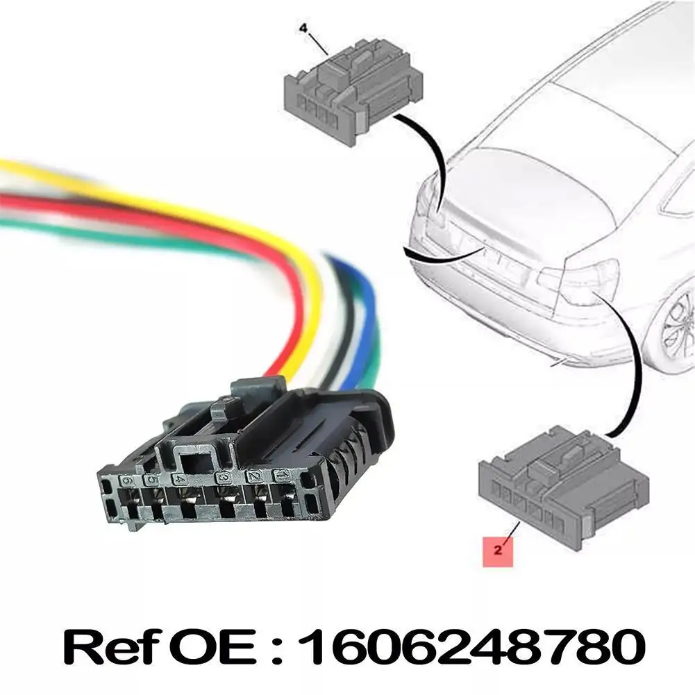 Conector de 6 pinos para luz traseira traseira, fiação pré-fregada para ...