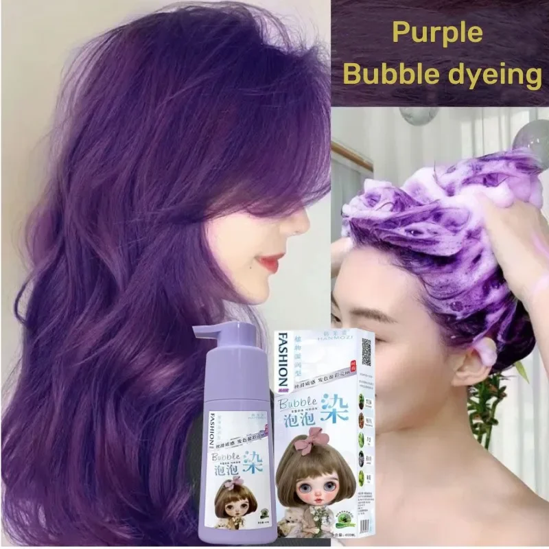Botanical-Bubble-Hair-Dye-Shampoo-Permanent-Easy-Color-Lasting-Cover ...