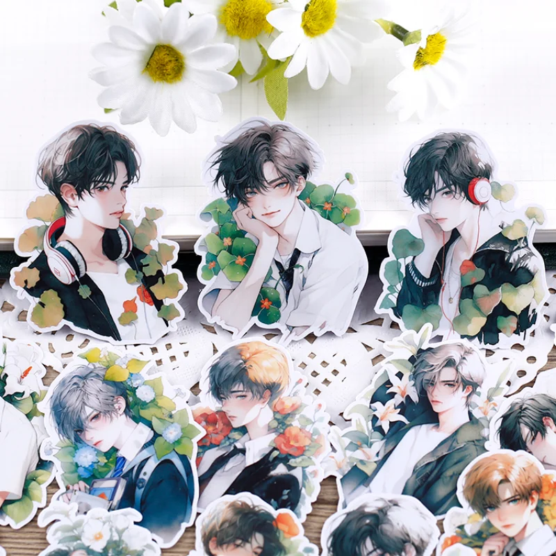 16pcs-Floral-Youth-Cartoon-Waterproof-Decorative-Boy-Stickers-for ...