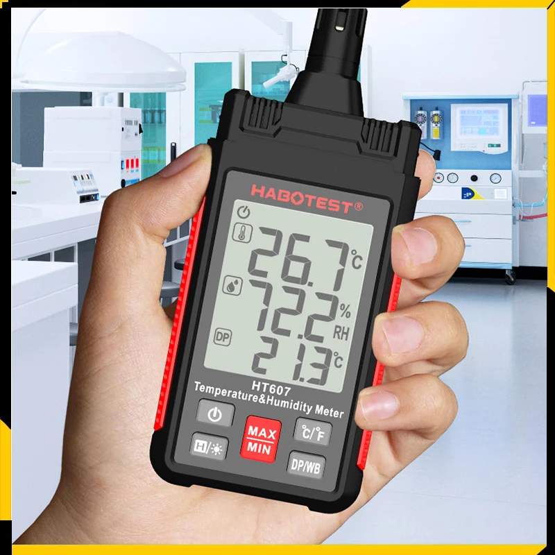 HT607-Digital-Psychrometer-Ambient-Humidity-Meter-C-F-Unit-Thermometer ...