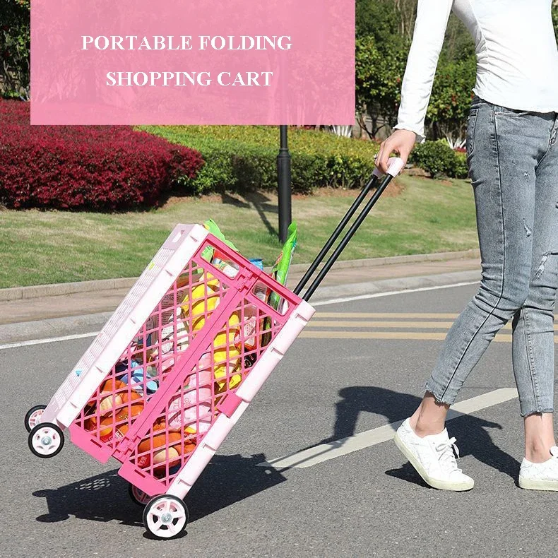 65L-Grid-Lightweight-Portable-Shopping-Carts-with-4-Wheels-Folding ...