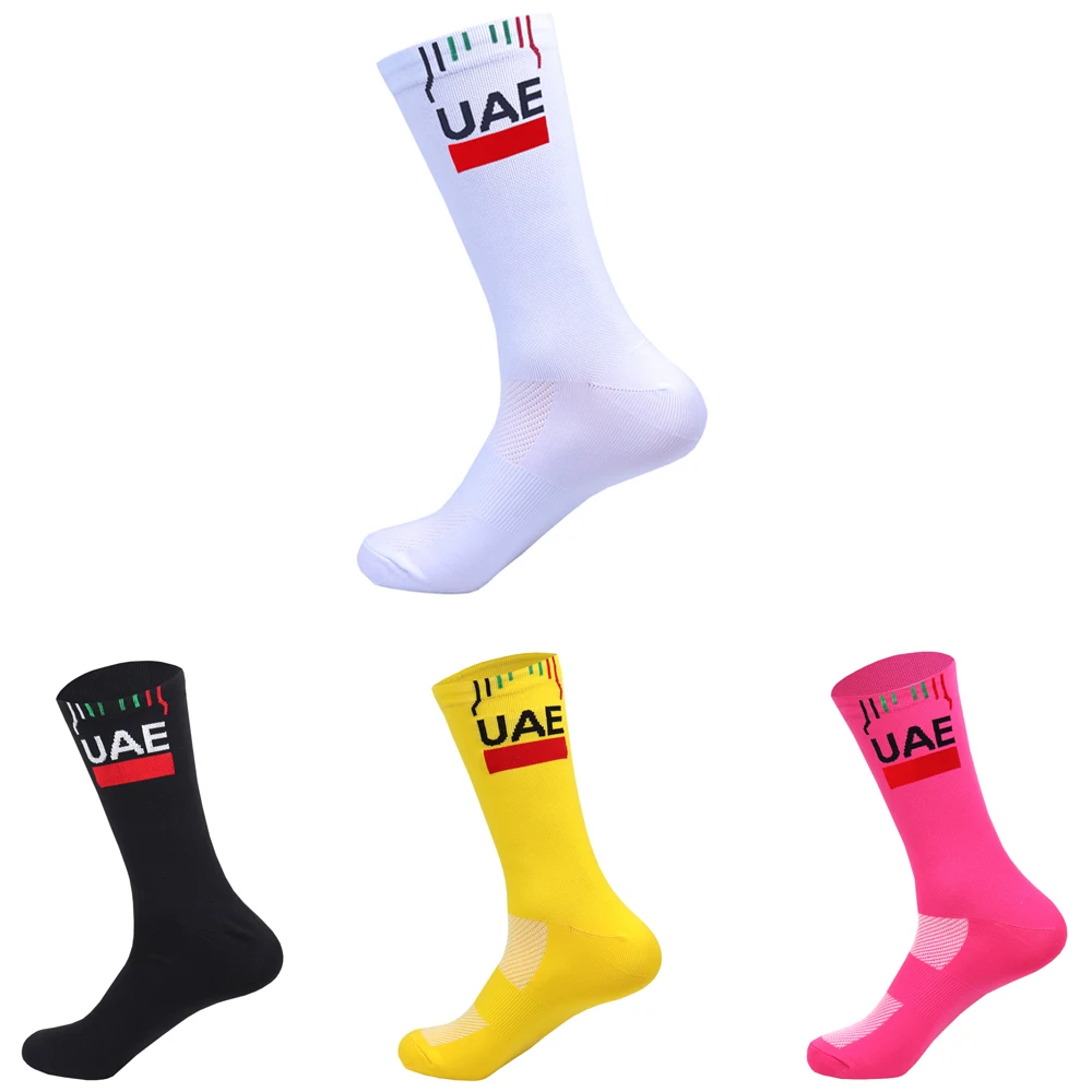 4 Colors New 2025 Cycling UAE Team Socks Men Women Spring Autumn Quick ...