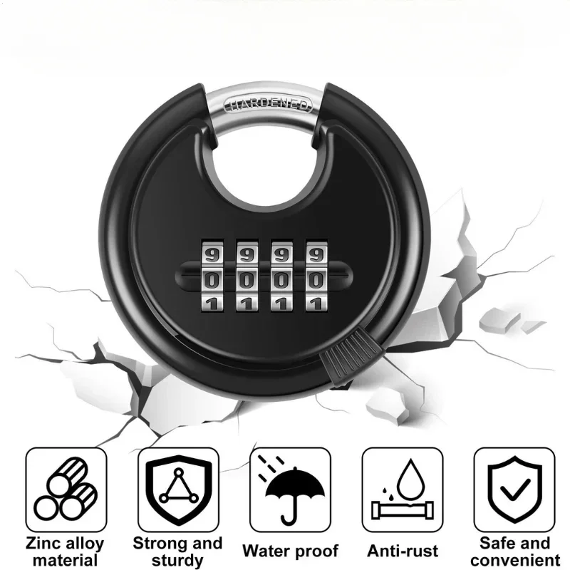 Round-Padlocks-Stainless-Steel-Discus-Locks-4-Digits-Combination-Disc ...