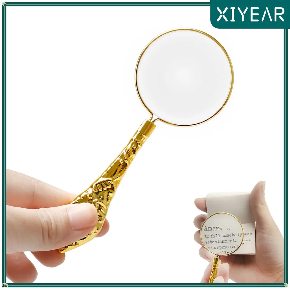 5-X-Vintage-Magnifying-Glass-Glass-Handheld-Magnifier-Newspaper-Book ...