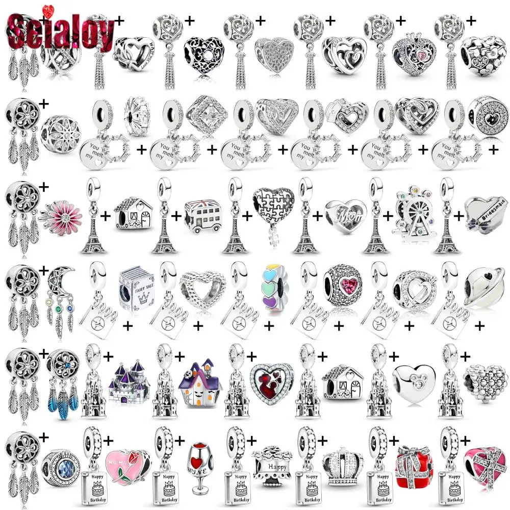 Seialoy-2pcs-lot-Dream-Catcher-Charm-Tower-Crystal-Heart-MOM-Beaded ...