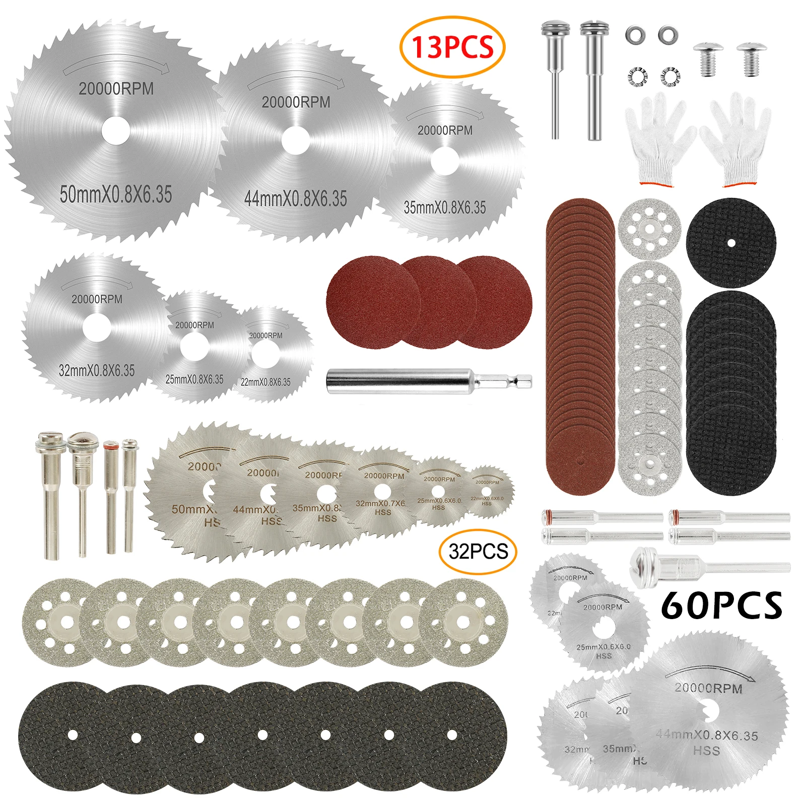 13-32-60Pcs-Mini-Circular-Saw-Blade-Set-Sanding-Grinding-Wheel-Cutting ...