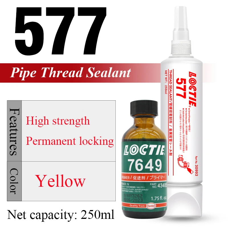 250ml-Loctite-577-Glue-Pipe-Thread-Sealant-Liquid-Raw-Tape-Loctite-7649 ...