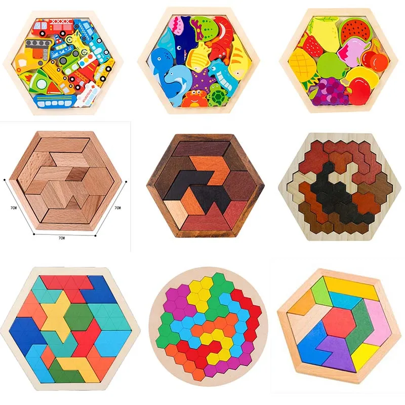 Hexagonal-Alien-Chess-Tangrams-Brainstorming-11-piece-Block-Puzzle ...