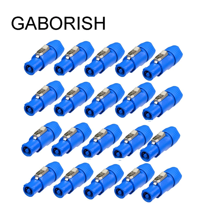 20pcs Blue & Gray Nac3fca Powercon 20a Ac Cable Connector Power Adapter ...