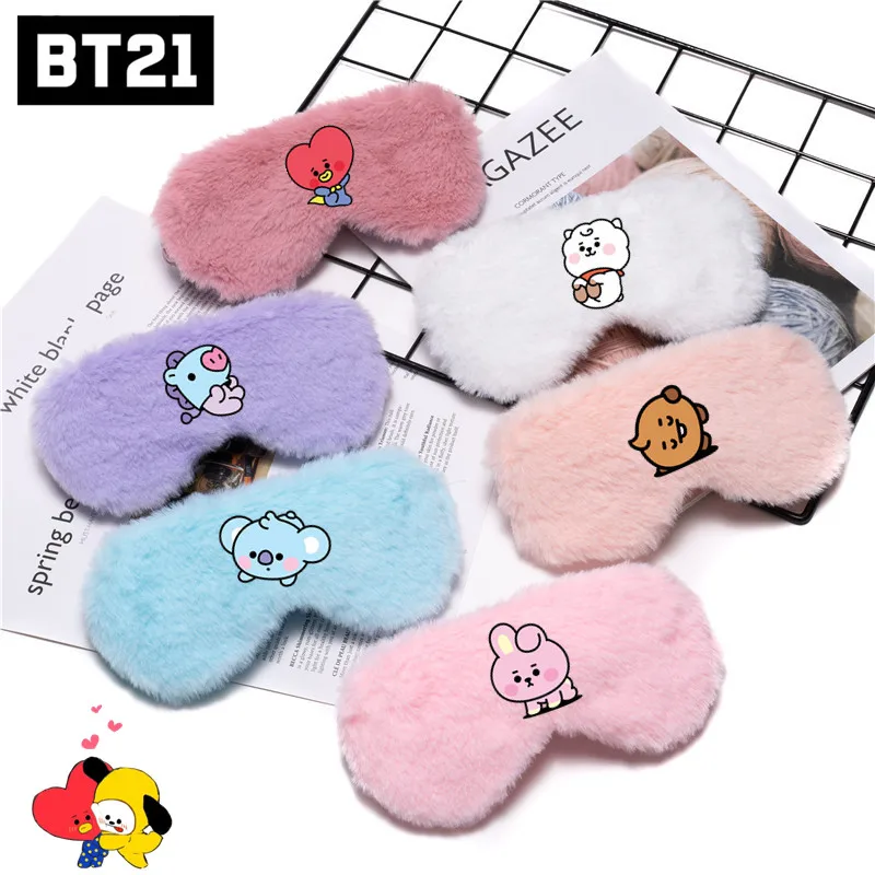 อะนิเมะ Kawaii Bt21 Kpop หญิงผ้าปิดตาการ์ตูน Rjrj Tata Mang Travel ...
