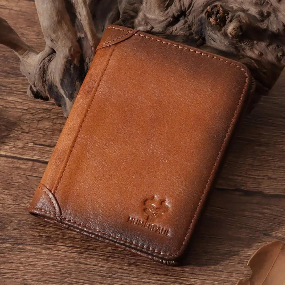 HUMERPAUL Slim Soft Real Leather Wallet for Men RFID Blocking Bifold ...
