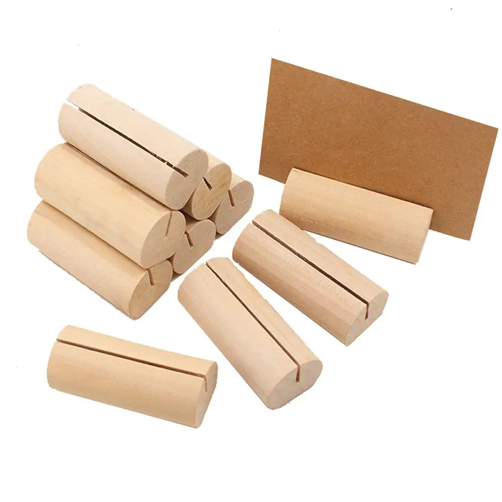 Fashion-Paper-Clamp-Natural-Wood-Round-Shape-Base-Wedding-Supplies ...