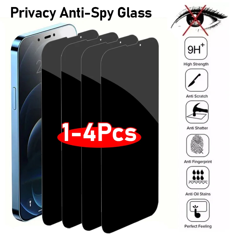 1-4Pcs-Privacy-Screen-Protectors-Film-For-iPhone-11-12-13-14-15-Pro-Max ...