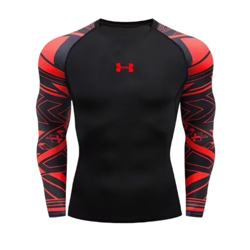 Sun Protection Second Skin Breathable Compression Shirt Men Rashguard ...