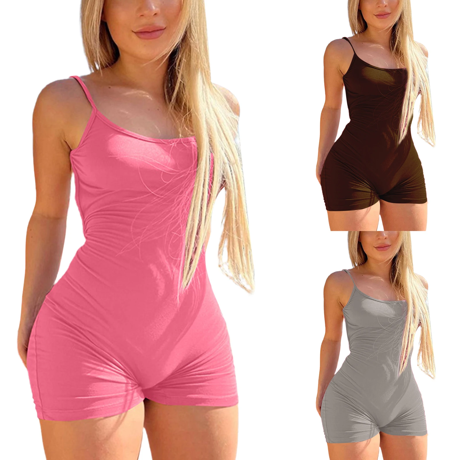 2023 Fashion Women S Casual U Neck Spaghetti Strap Playsuits Summer
