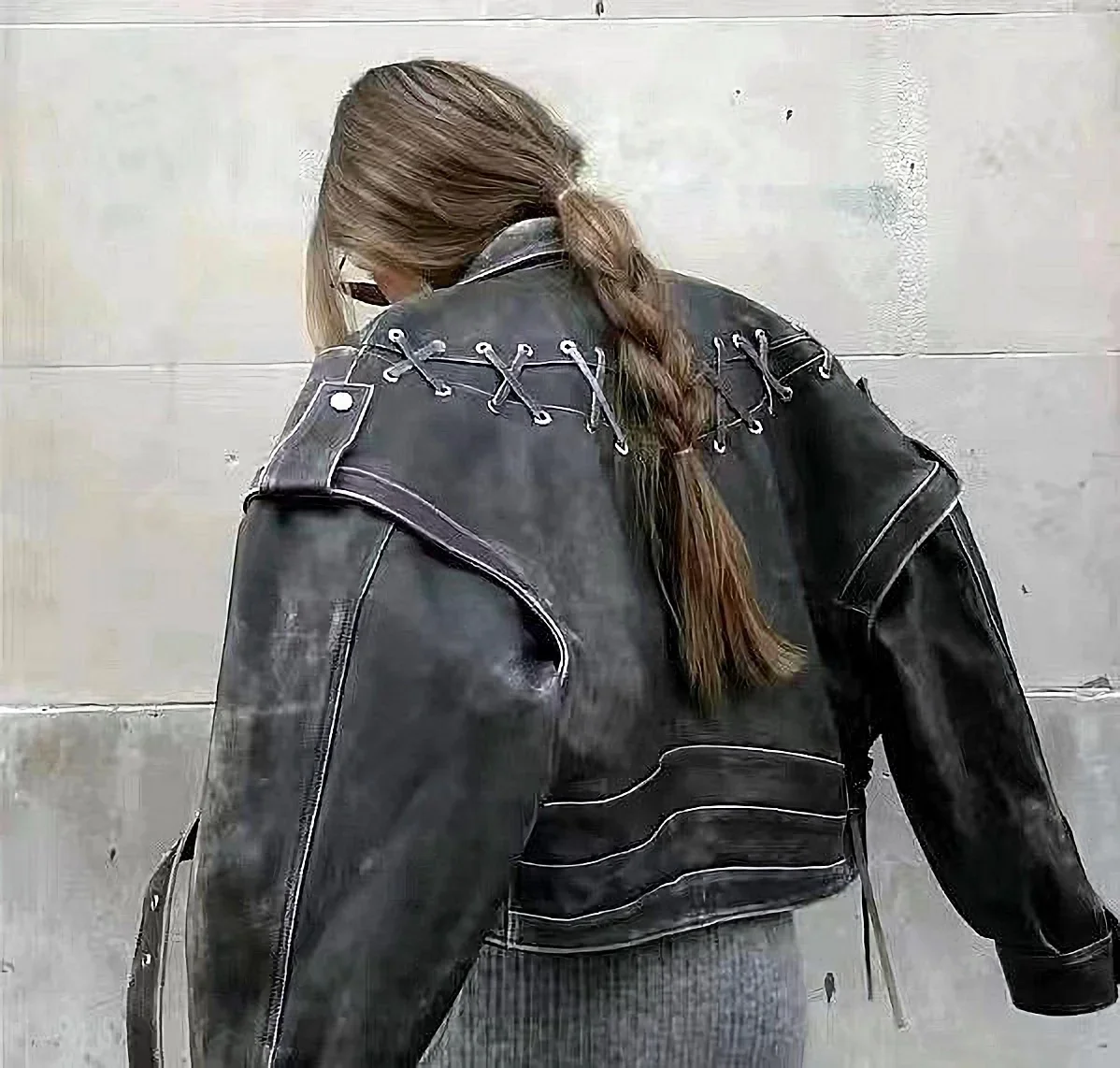Streetwear-LLeather-Jackets-for-Women-Vintage-Bomber-Jacket-Flip-Collar ...