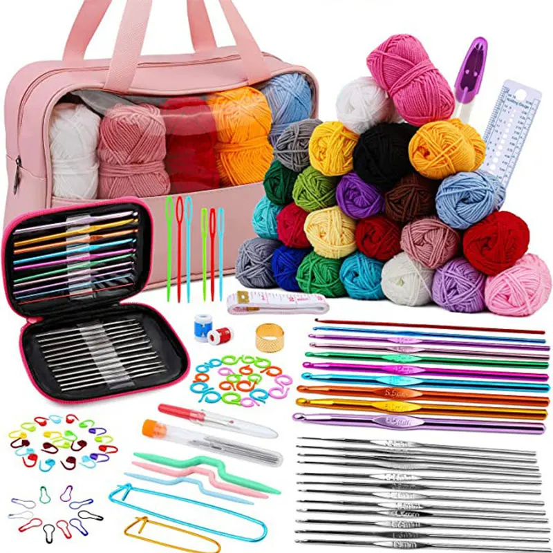 Kit de ganchillo para principiantes, kits de ganchillo con yardas, hilo ...