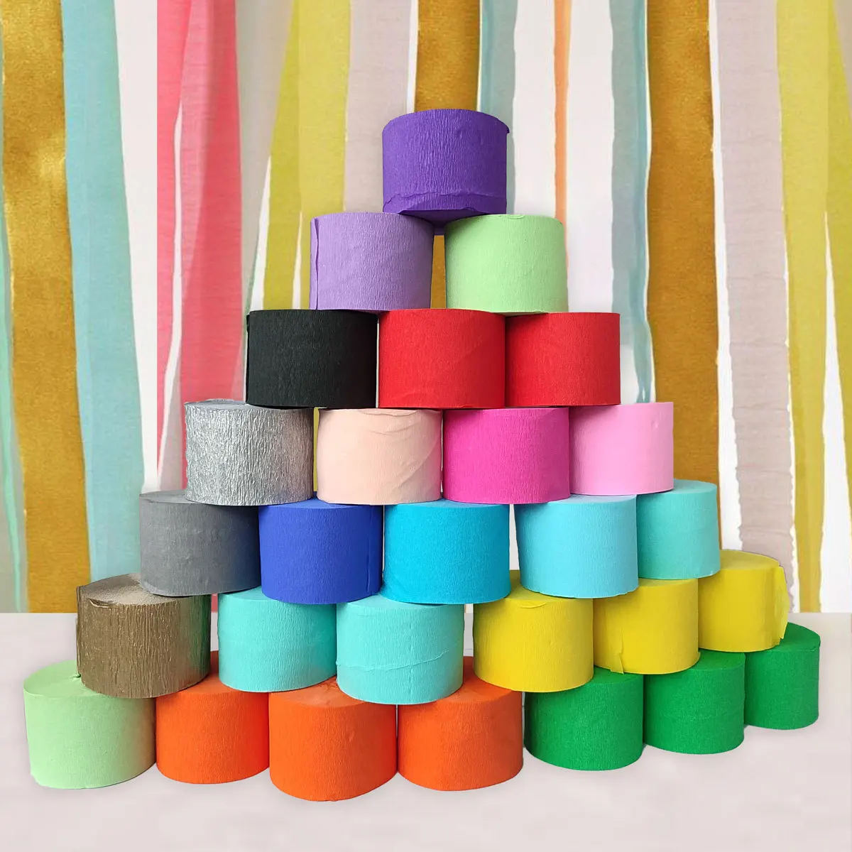 1/3/6Pcs Colored Crepe Paper Roll Crinkled DIY Halloween Origami ...
