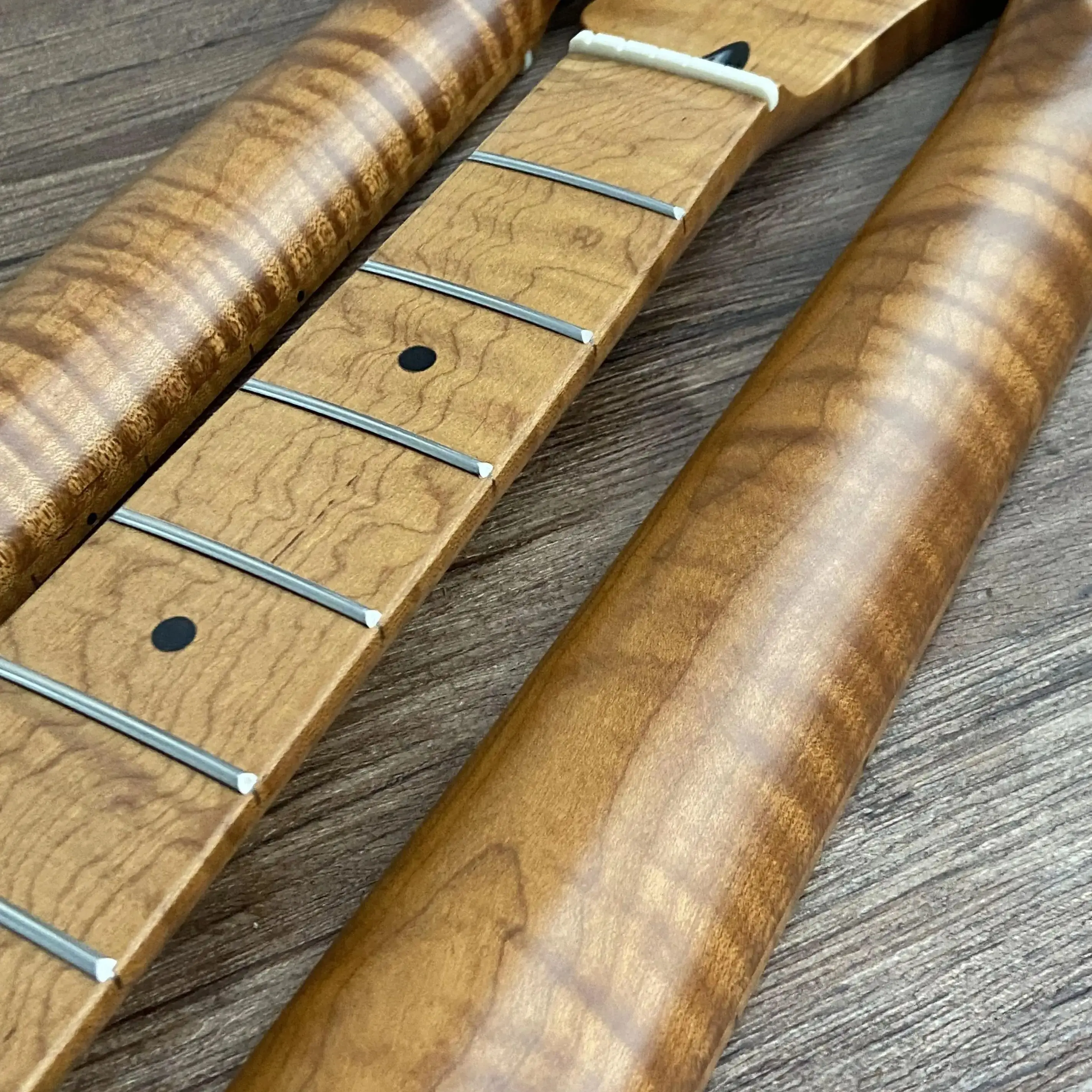 Flame Pattern TL Style Guitar Neck - Baked Maple Wood Neck, Maple ...