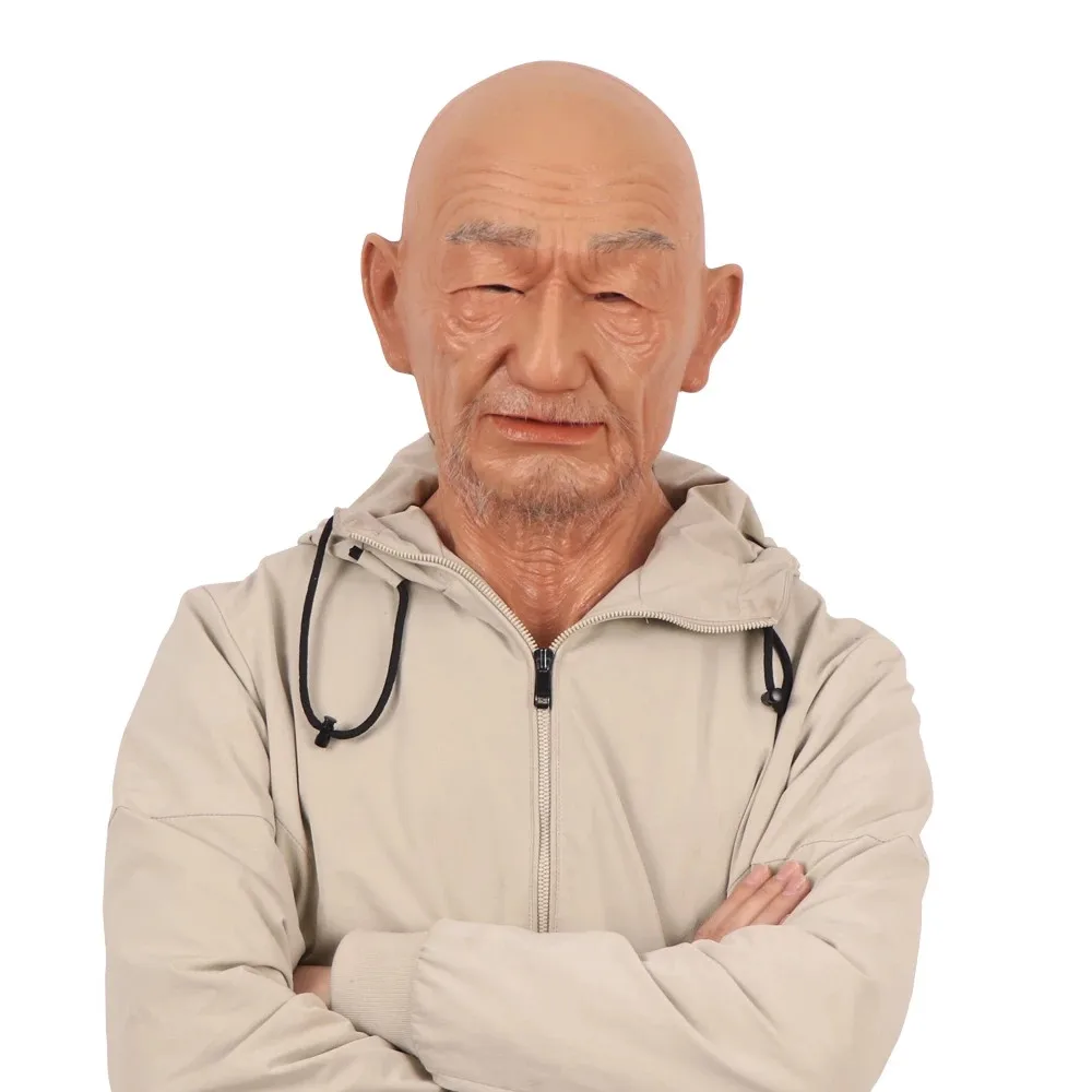 Silicone-Old-Man-Face-Head-Wear-for-Drag-Queen-Realistic-Masquerade ...